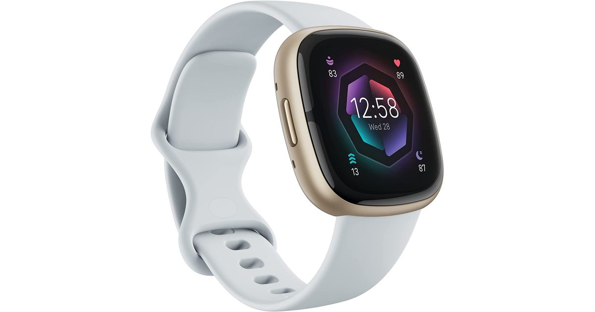 Fitbit Sense 2 - Blue Mist / Soft Gold Aluminum | SoloTodo.cl