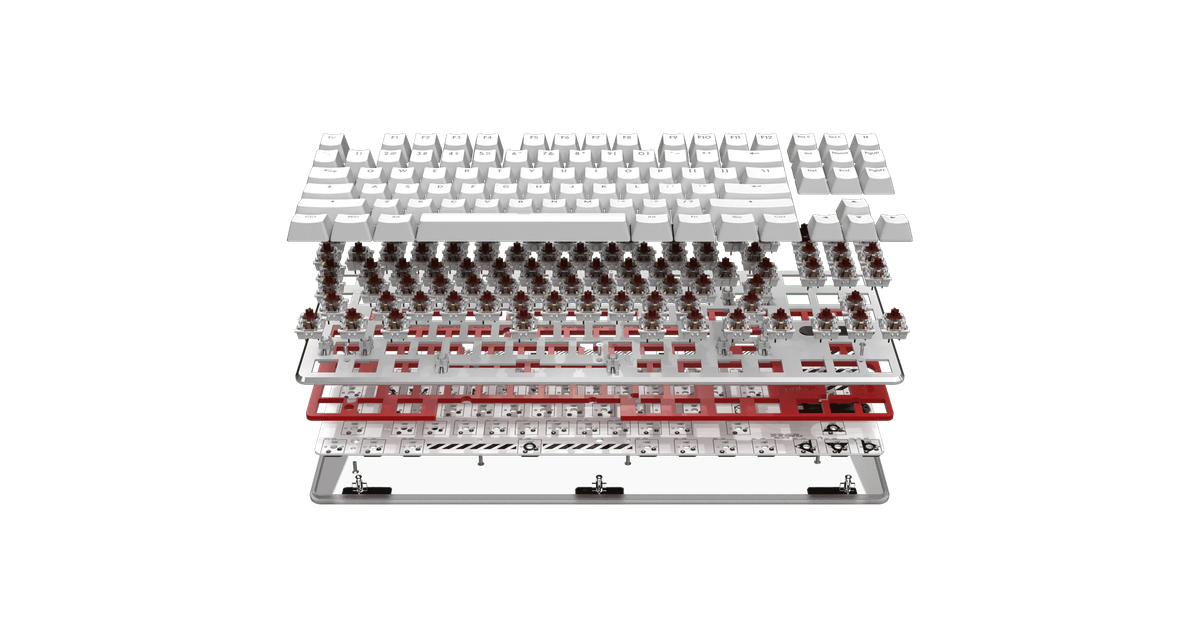 Pulsar PCMK ANSI TKL Keyboard Barebone White - Kailh Box Red Quiet ...