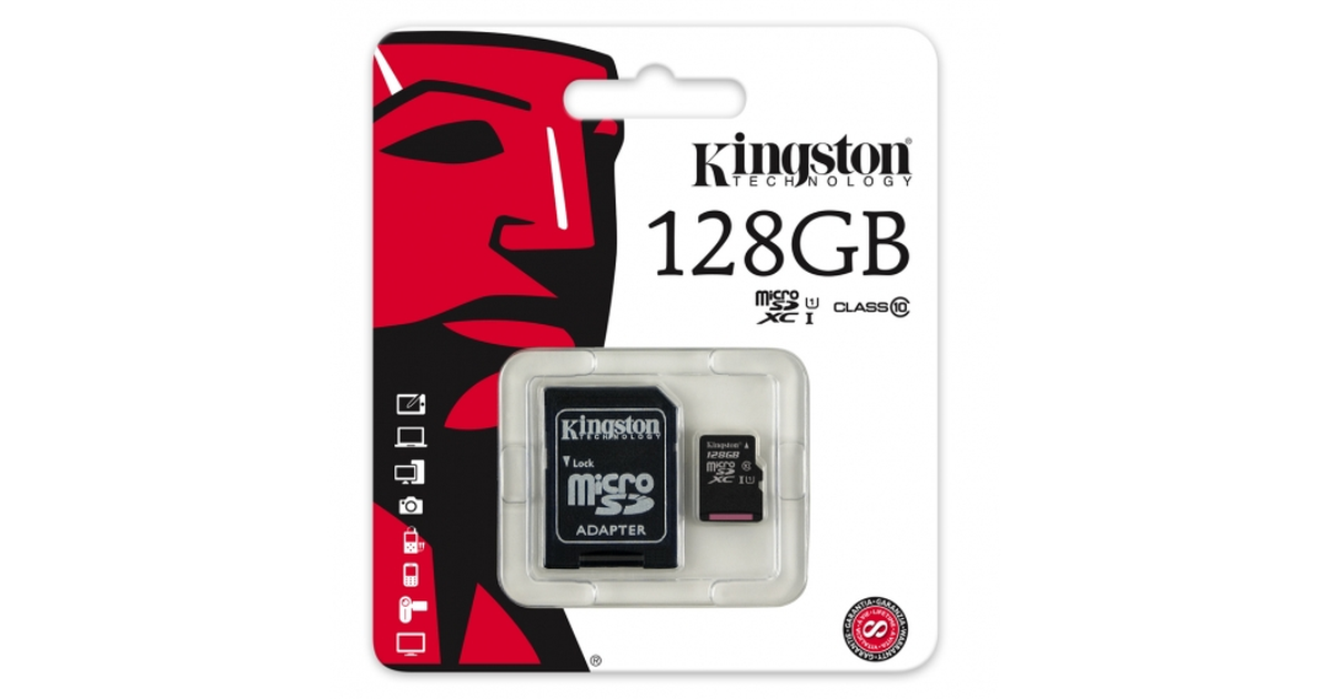 Kingston microSDHC / microSDXC 128 GB Class 10 / UHS Class 1 (U1 ...