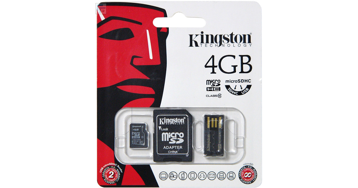 Kingston Mobility Kit microSDHC / microSDXC 4 GB Class 10 / UHS Class 1 ...