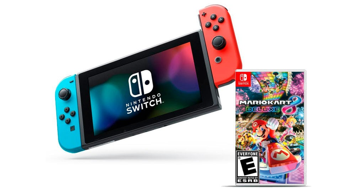 Nintendo Switch Refresh Neon + Mario Kart 8 Deluxe | SoloTodo.cl