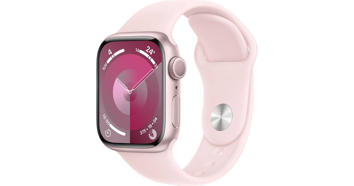 Apple Watch Series 9 41mm (GPS / Pink Aluminum Case / Light Pink / S-M ...