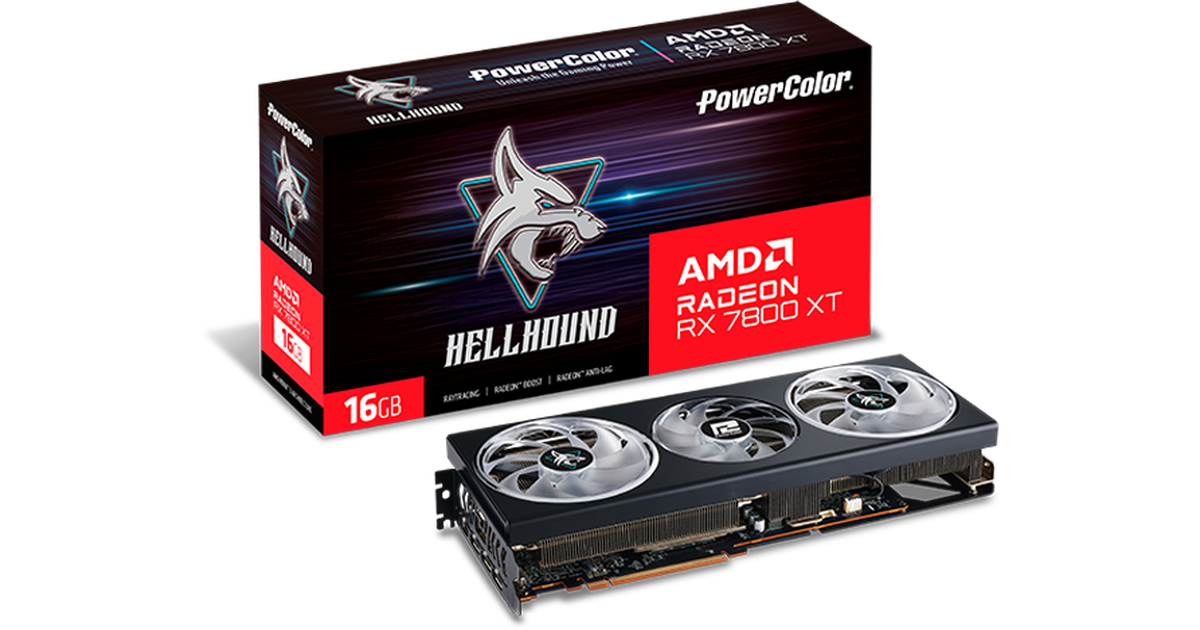 PowerColor Radeon RX 7800 XT Hellhound 16GB [RX 7800 XT 16G-L/OC ...