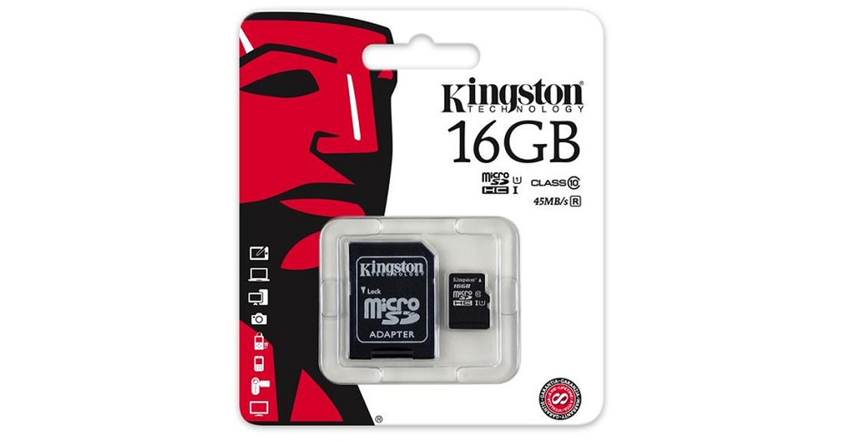 Kingston microSDHC / microSDXC 16 GB Class 10 / UHS Class 1 (U1 ...