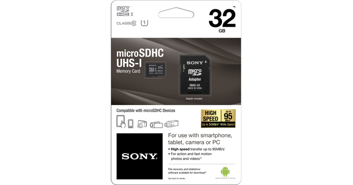 Sony microSDHC 32 GB UHS-I (Class 10 / Speed Class 1) (SR-32UXA ...