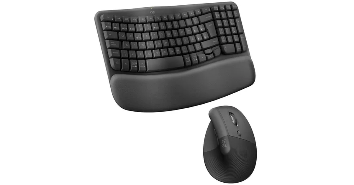 Logitech Wave Keys + Lift Vertical Ergonomic Mouse - Black | SoloTodo.cl