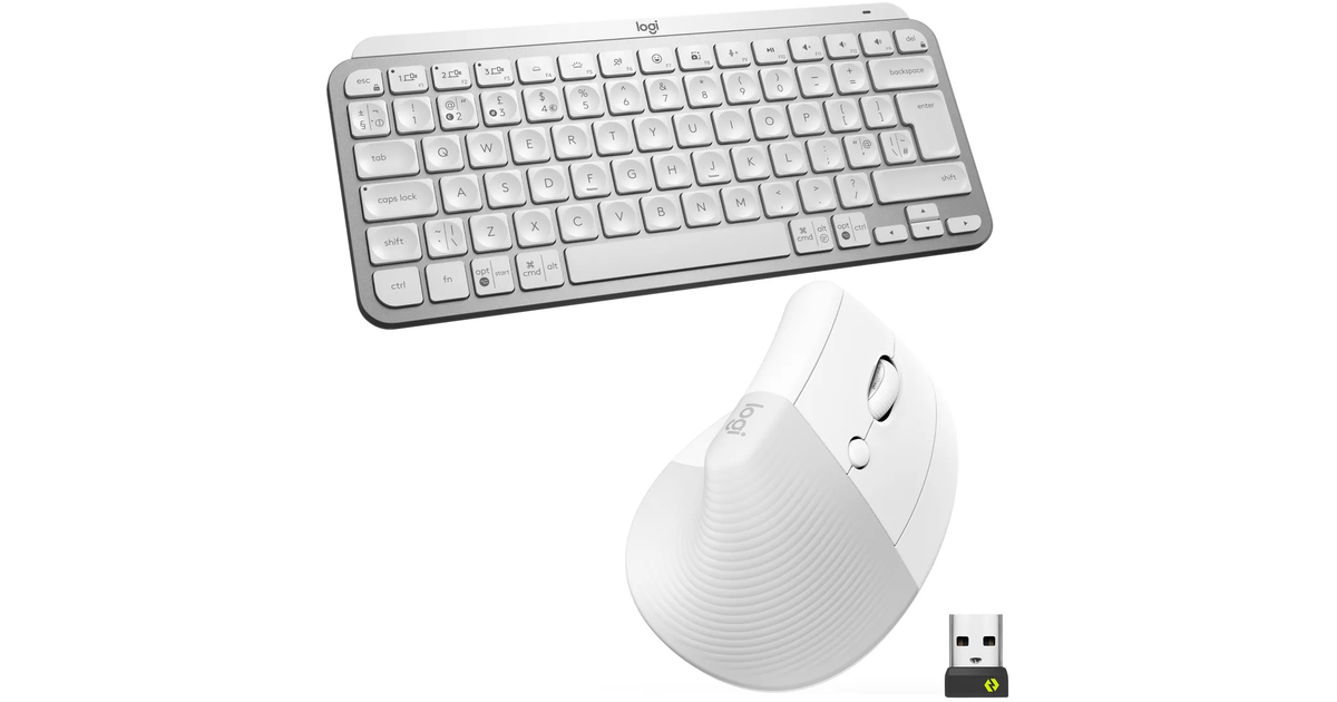 Logitech MX Keys Mini + Lift Vertical Ergonomic Mouse - White | SoloTodo.cl