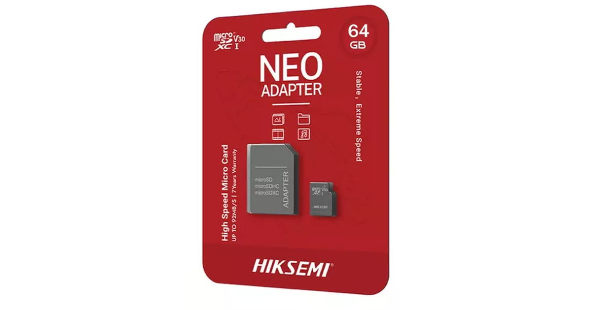 Hikvision Hiksemi C1 NEO microSDXC 64 GB UHS-I (Speed Class 3 / Video Speed Class 30) (HS-TF-C1 ...