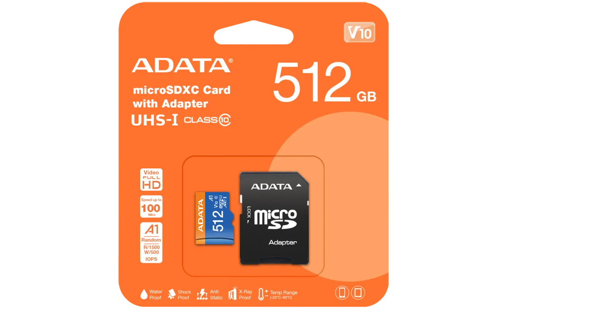 Adata Premier microSDXC 512 GB UHS-I (Class 10 / Speed Class 1 / Video ...