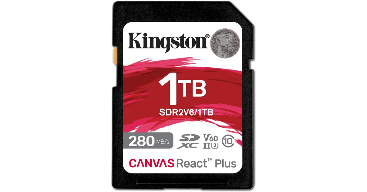 Kingston Canvas React Plus V60 SDHC / SDXC 1.0 TB UHS-II (Speed Class 3 ...