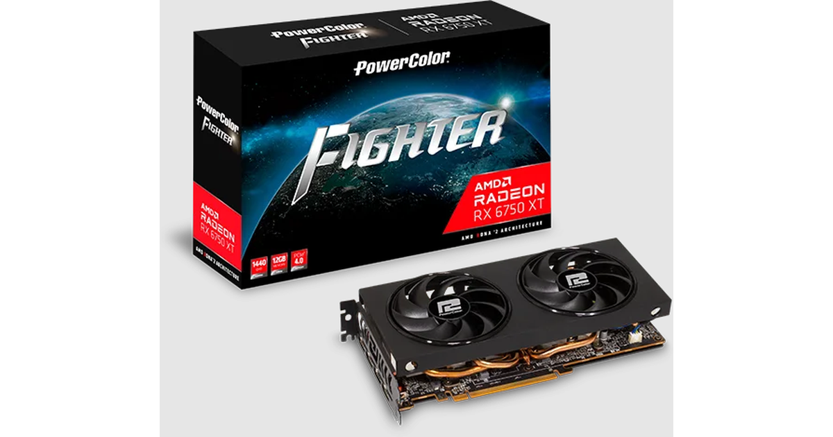 PowerColor Fighter AMD Radeon RX 6750 XT 12GB GDDR6 [AXRX 6750XT 12GBD6 ...