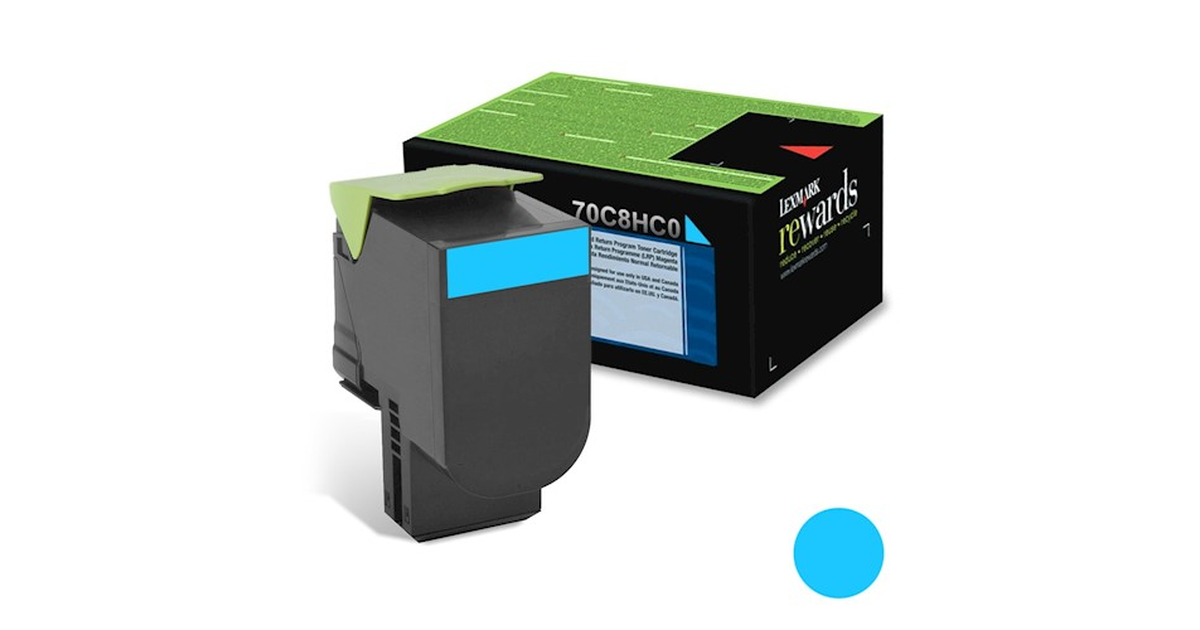 Lexmark Tóner 708HK Cartucho Cian Alto Rendimiento (Cyan) [70C8HC0 ...