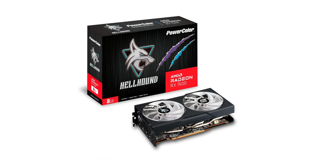 PowerColor Hellhound AMD Radeon RX 7600 8GB GDDR6 [RX7600 8G-L/OC ...