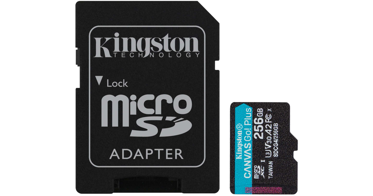 Kingston Canvas Go! Plus microSDHC / microSDXC 256 GB UHS-I (Speed Class 3 / Video Speed Class ...