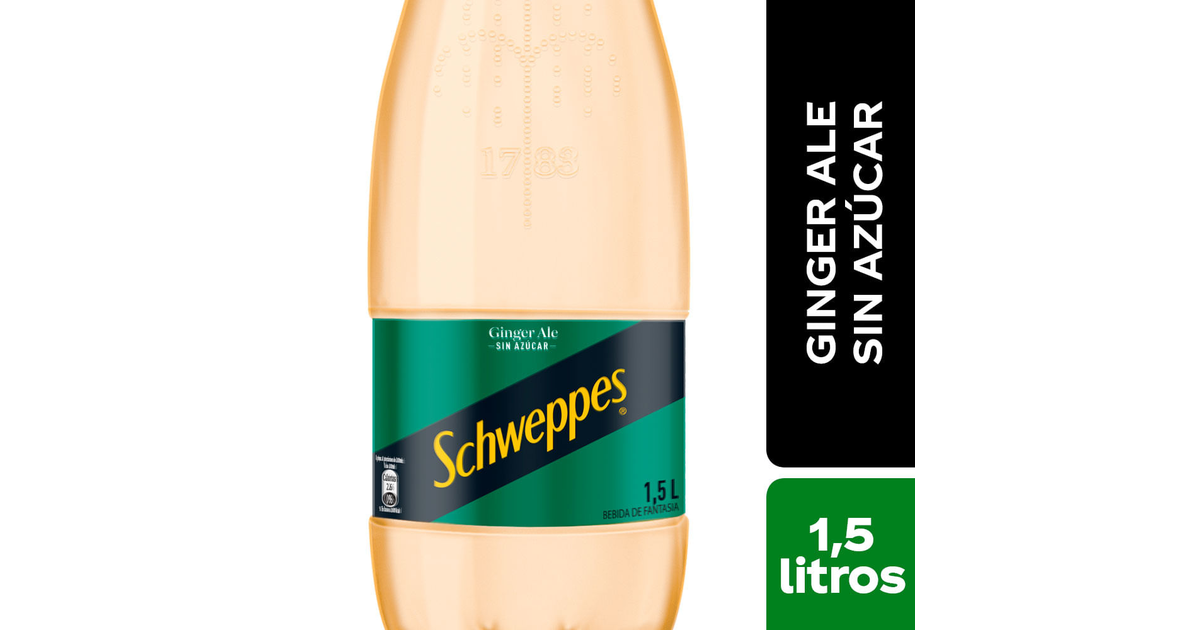Schweppes Bebida Ginger Ale Sin Azúcar (1 un. / 1500 mL.) | SoloTodo.cl