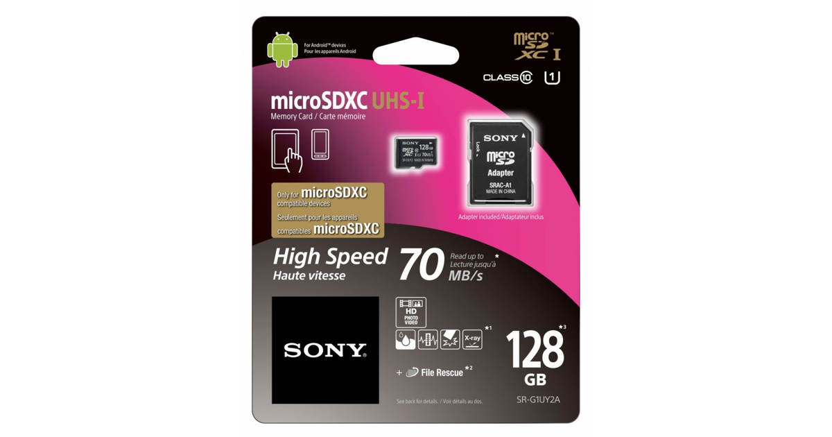 Sony microSDHC / microSDXC 128 GB Class 10 / UHS Class 1 (U1) / Video ...
