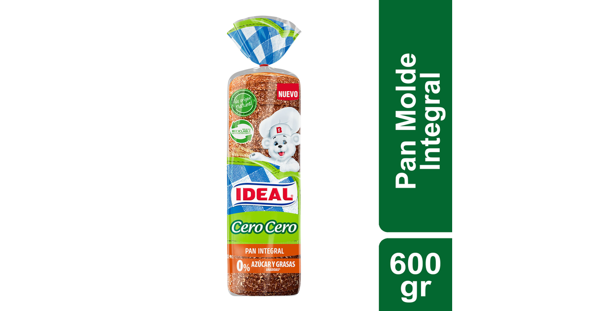 Ideal Pan Molde Cero Cero Integral (1 un. / 600 g.) | SoloTodo.cl
