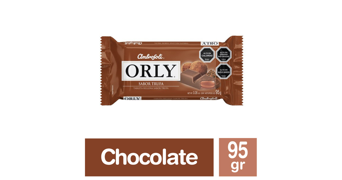 Ambrosoli Chocolate de Leche Orly Relleno Sabor Trufa (1 un. / 95 g ...