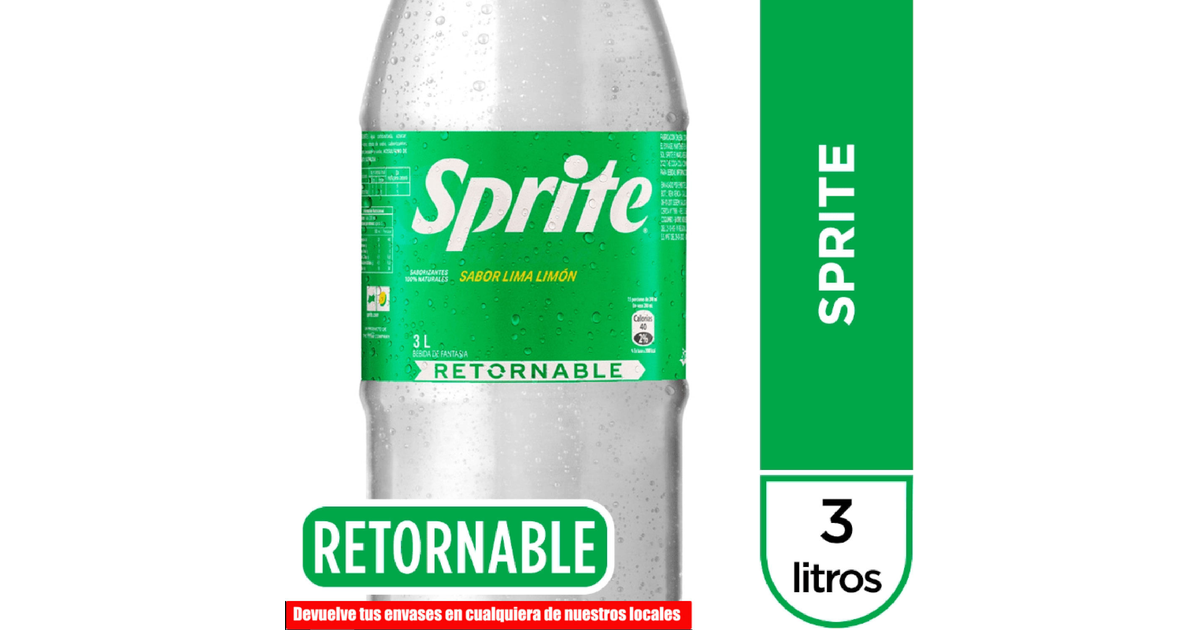 Sprite Bebida retornable (1 un. / 3000 mL.) | SoloTodo.cl
