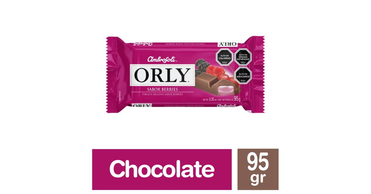 Ambrosoli Chocolate de Leche Orly Relleno Sabor Berries (1 un. / 95 g ...