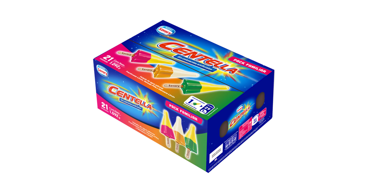 Savory Helado Centella Tres Sabores Multipack (21 un. / 1092 mL ...