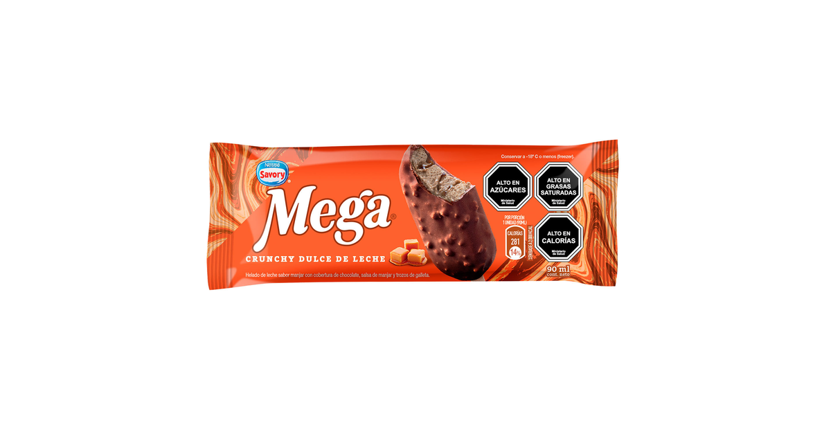 Savory Helado Mega Crunchy Dulce de Leche (1 un. / 90 mL.) | SoloTodo.cl