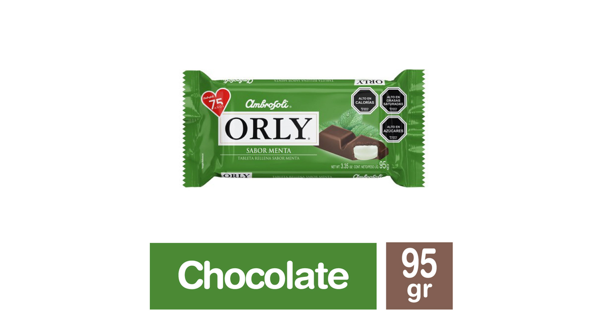 Ambrosoli Chocolate de Leche Orly Relleno Sabor Menta (1 un. / 95 g ...