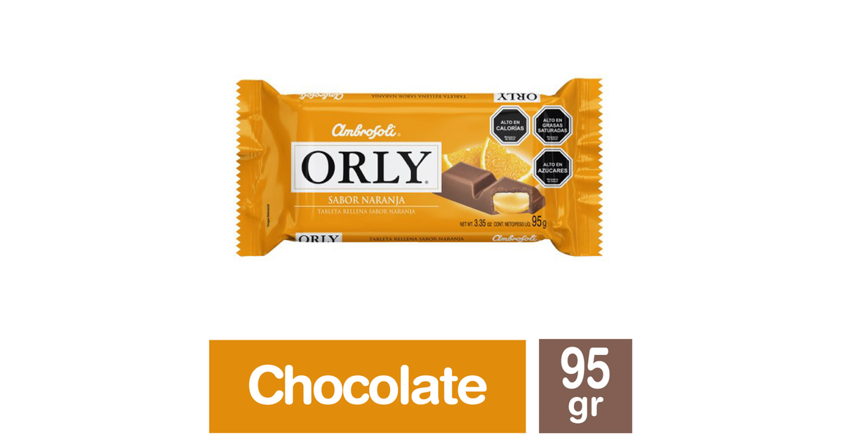 Ambrosoli Chocolate de Leche Orly Relleno Sabor Naranja (1 un. / 95 g ...