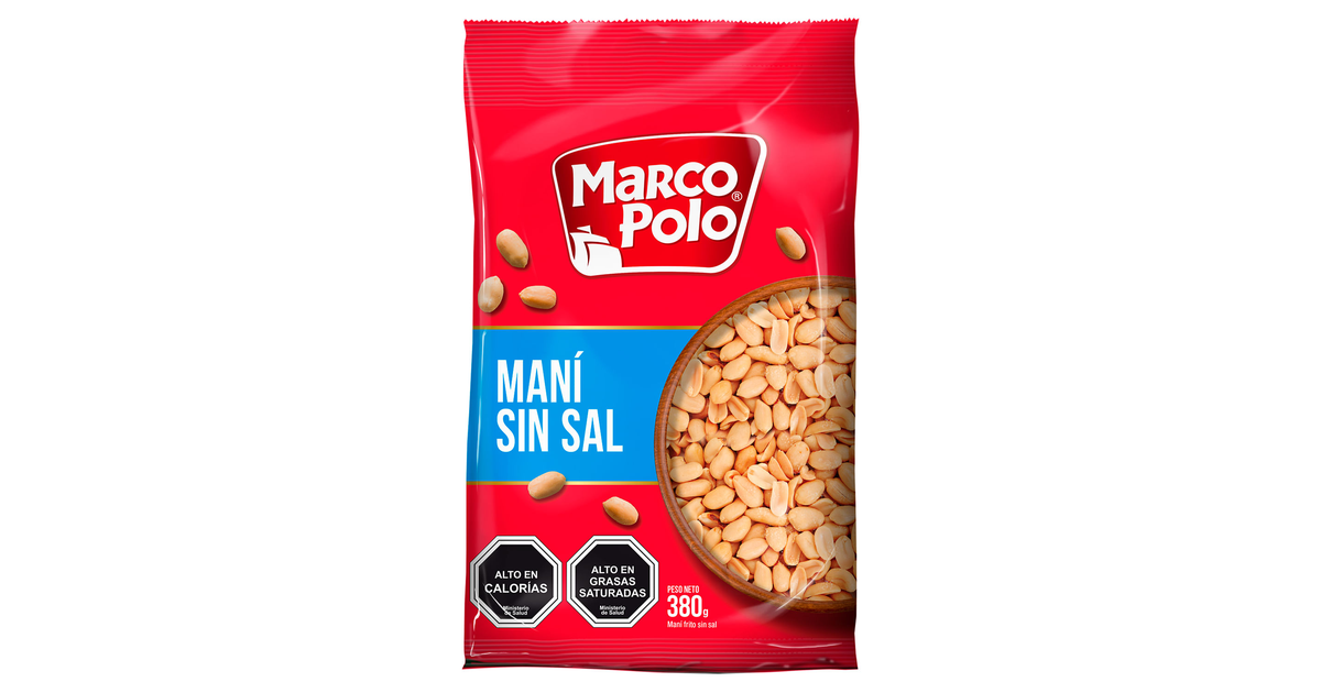 Marco Polo Maní sin Sal (1 un. / 380 g.) | SoloTodo.cl