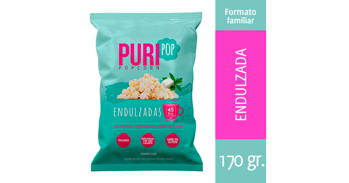 Purisnacks Popcorn Puripop Endulzadas (1 un. / 170 g.) | SoloTodo.cl