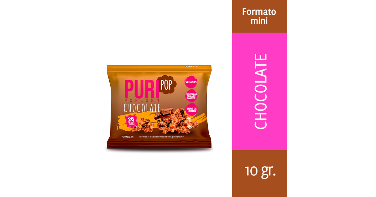 Purisnacks Popcorn Mini Puripop Chocolate (1 un. / 10 g.) | SoloTodo.cl