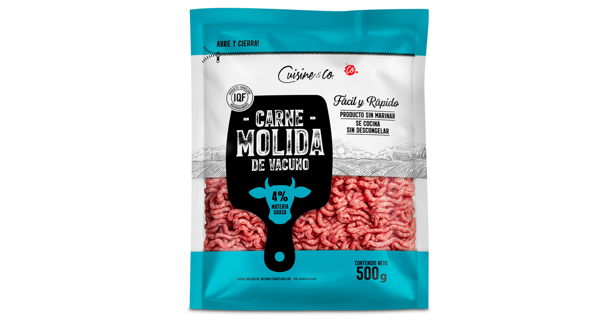 Cuisine & Co Carne Molida Vacuno 4% Grasa Congelada (500 g.) | SoloTodo.cl