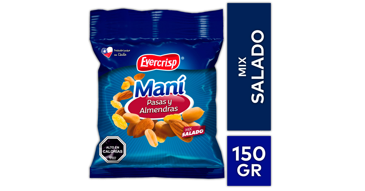 Evercrisp Mix de Maní con Pasas y Almendras (1 un. / 150 g.) | SoloTodo.cl