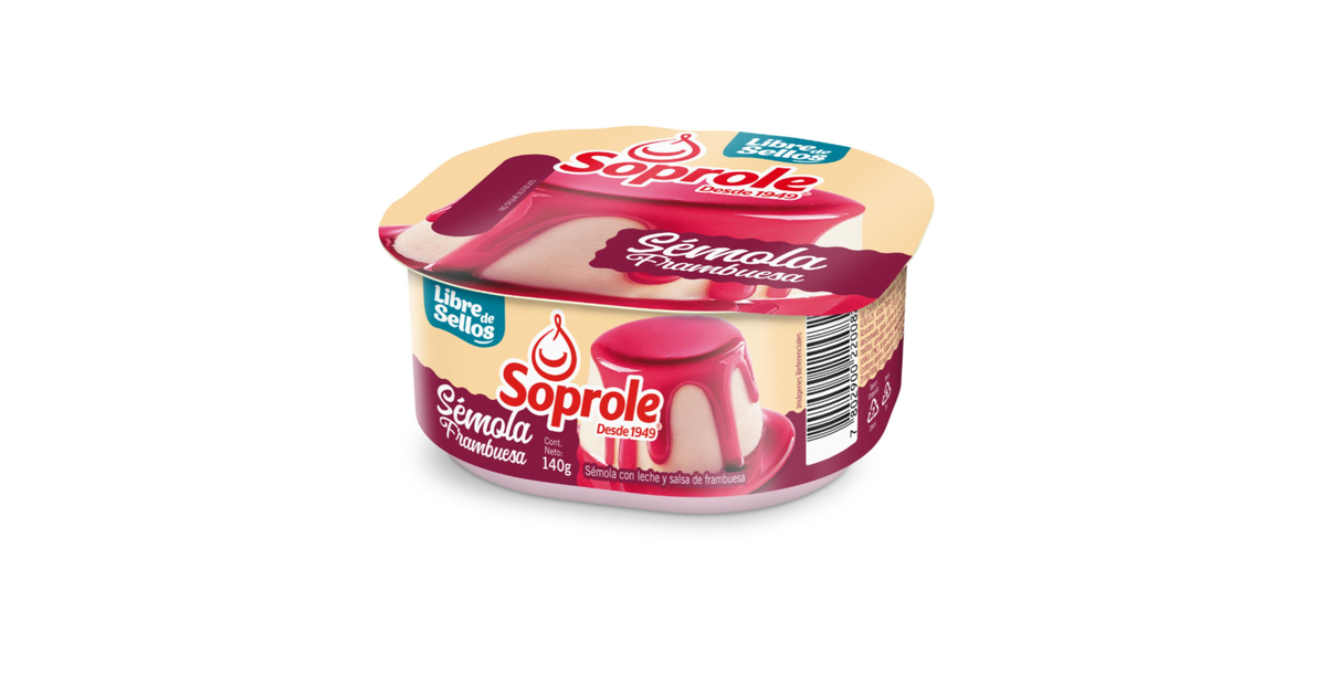 Soprole Postre Sémola con Leche Sabor Frambuesa Pote (1 un. / 140 g ...