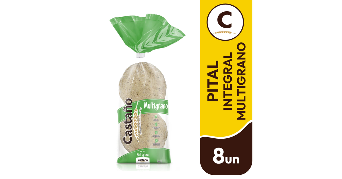 Castaño Pan Pita Multigrano (8 un. / 300 g.) | SoloTodo.cl