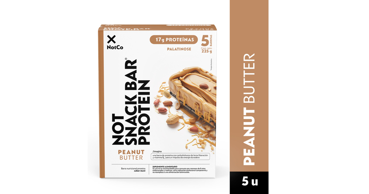NotCo Barra de Proteína NotSnack Chocolate y Mantequilla de Maní (225 g ...