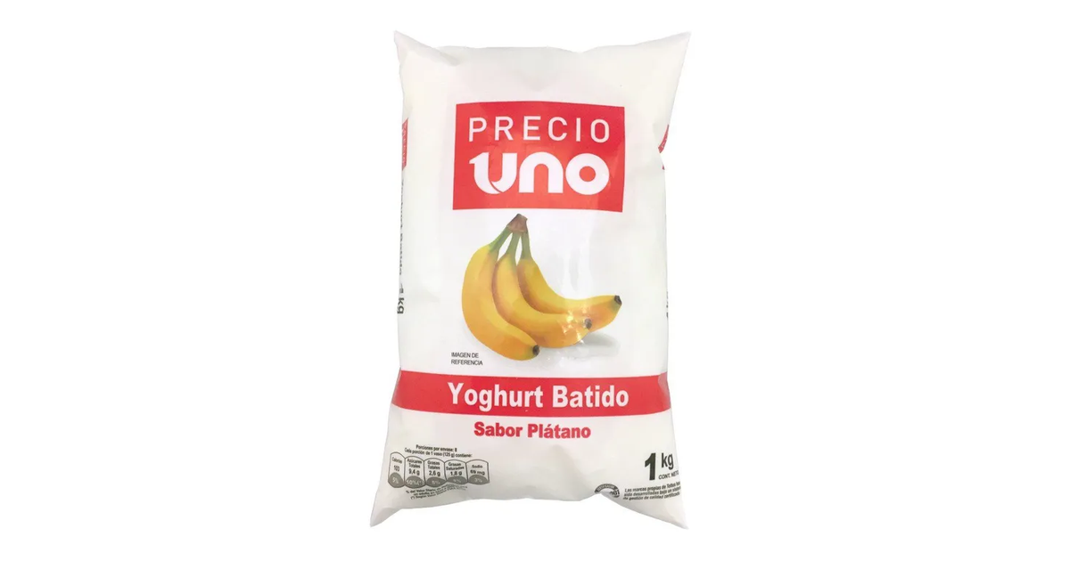 PRECIO UNO Yoghurt Plátano Bolsa (1000 g.) | SoloTodo.cl