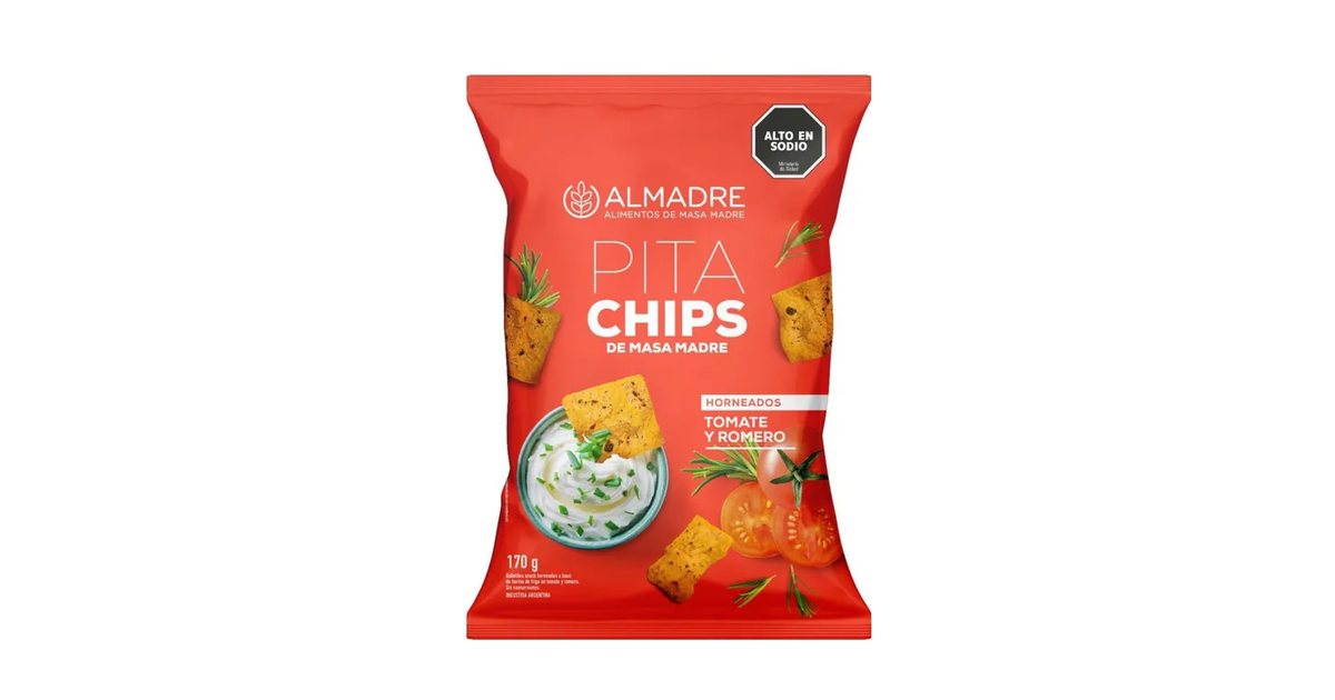 ALMADRE Snack Pita Chips Sabor Tomate y Romero (170 g.) | SoloTodo.cl