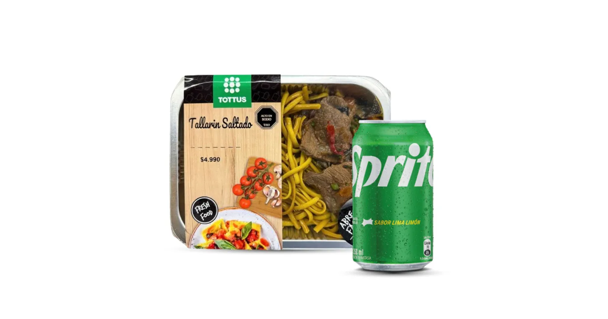 TOTTUS Combo Tallarín Salteado + Sprite Normal Lata (350 mL.) | SoloTodo.cl