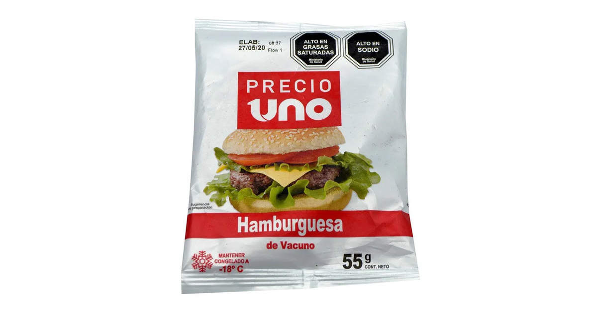 PRECIO UNO Hamburguesa de Vacuno (55 g.) | SoloTodo.cl