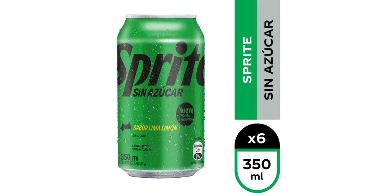 SPRITE Pack 6 Bebidas Sprite Zero Lata 350 ml (6 un. / 2100 mL ...