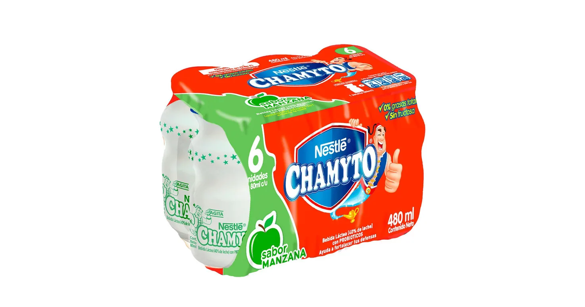 CHAMYTO Pack Probioticos Chamyto Sabor Manzana (6 un. / 480 mL ...