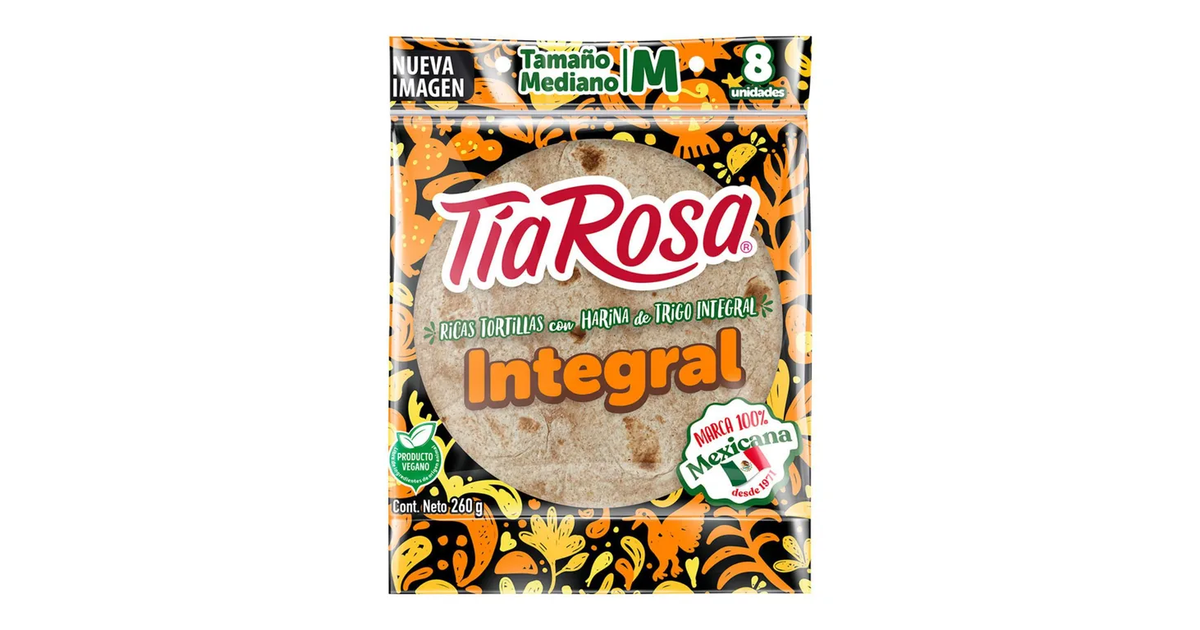 TIA ROSA Tortilla integral tamaño grande (8 un. / 260 g.) | SoloTodo.cl