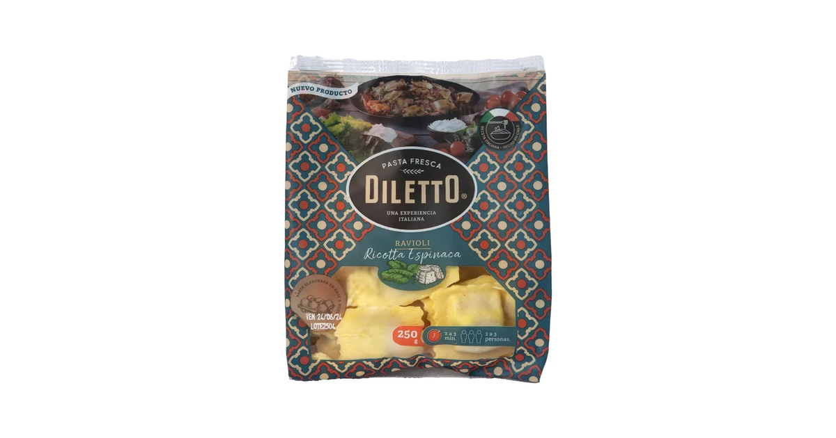 DILETTO Pasta Ravioli Ricotta (250 g.) | SoloTodo.cl