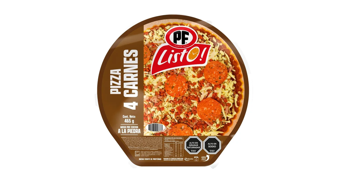 PF LISTO Pizza Cuatro Carnes Refrigerada (465 g.) | SoloTodo.cl