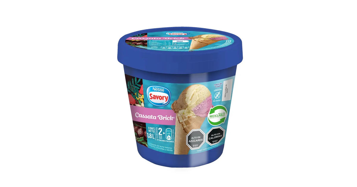 SAVORY Helado de Leche Cassata Brick (1800 mL.) | SoloTodo.cl