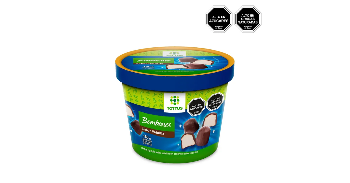 TOTTUS Bombones Helados de Vainilla Cubiertos de Chocolate (180 g ...