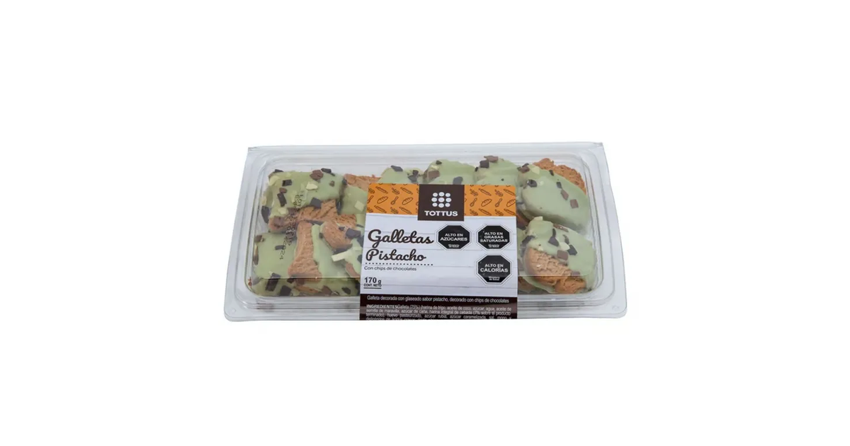 TOTTUS Galletas de Pistacho y Chips de Chocolate (170 g.) | SoloTodo.cl
