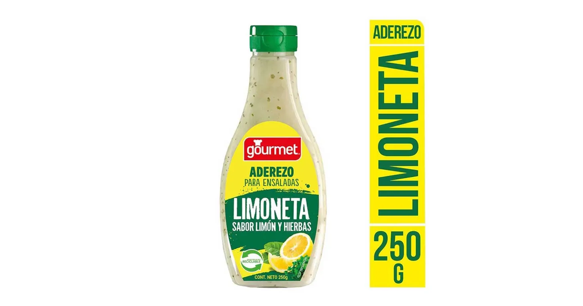 GOURMET Aliño para Ensaladas Limoneta Sabor Limón y Hierbas (250 g ...