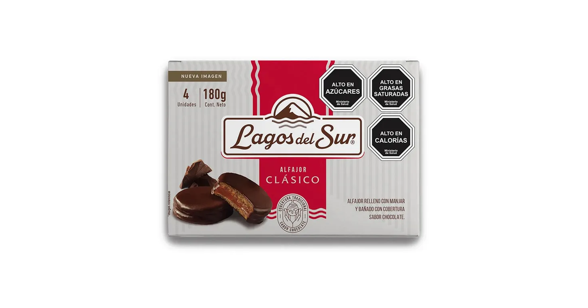 LAGOS DEL SUR Alfajor Clásico Relleno Manjar (4 un. / 180 g.) | SoloTodo.cl